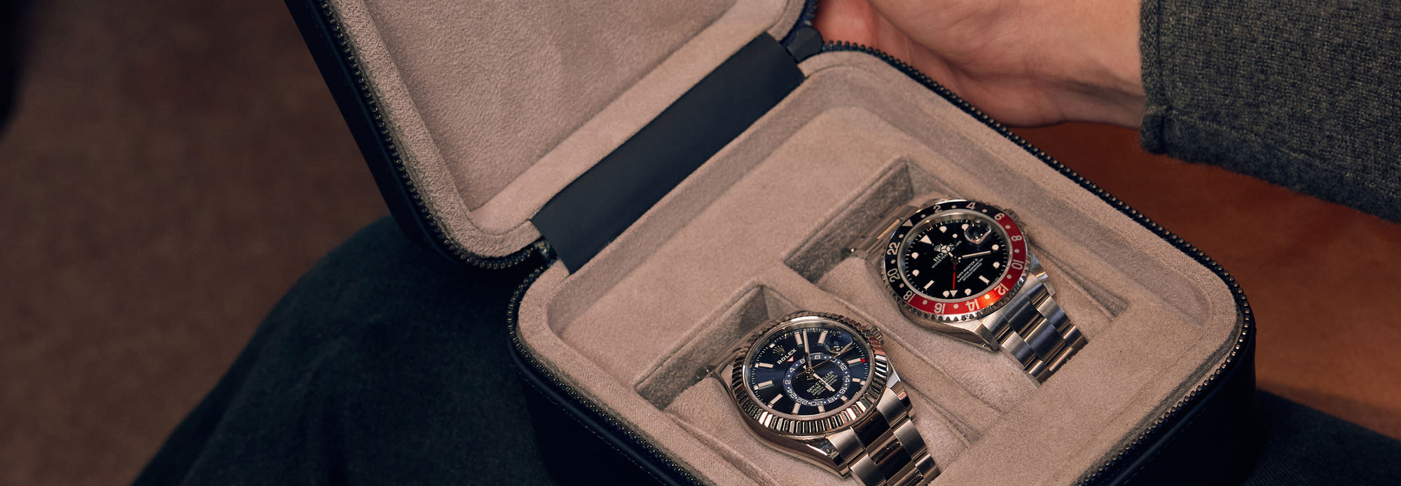 2 Piece Watch Boxes | Luxurious Leather Double Watch Boxes & Cases