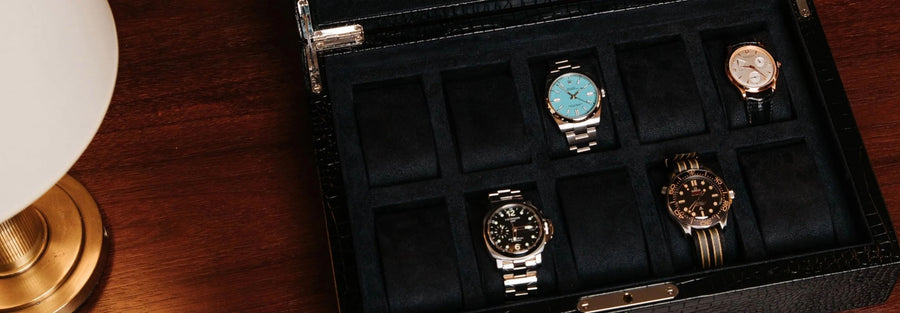 8 Piece Watch Boxes | Premium Leather 8 Watch Boxes & Cases