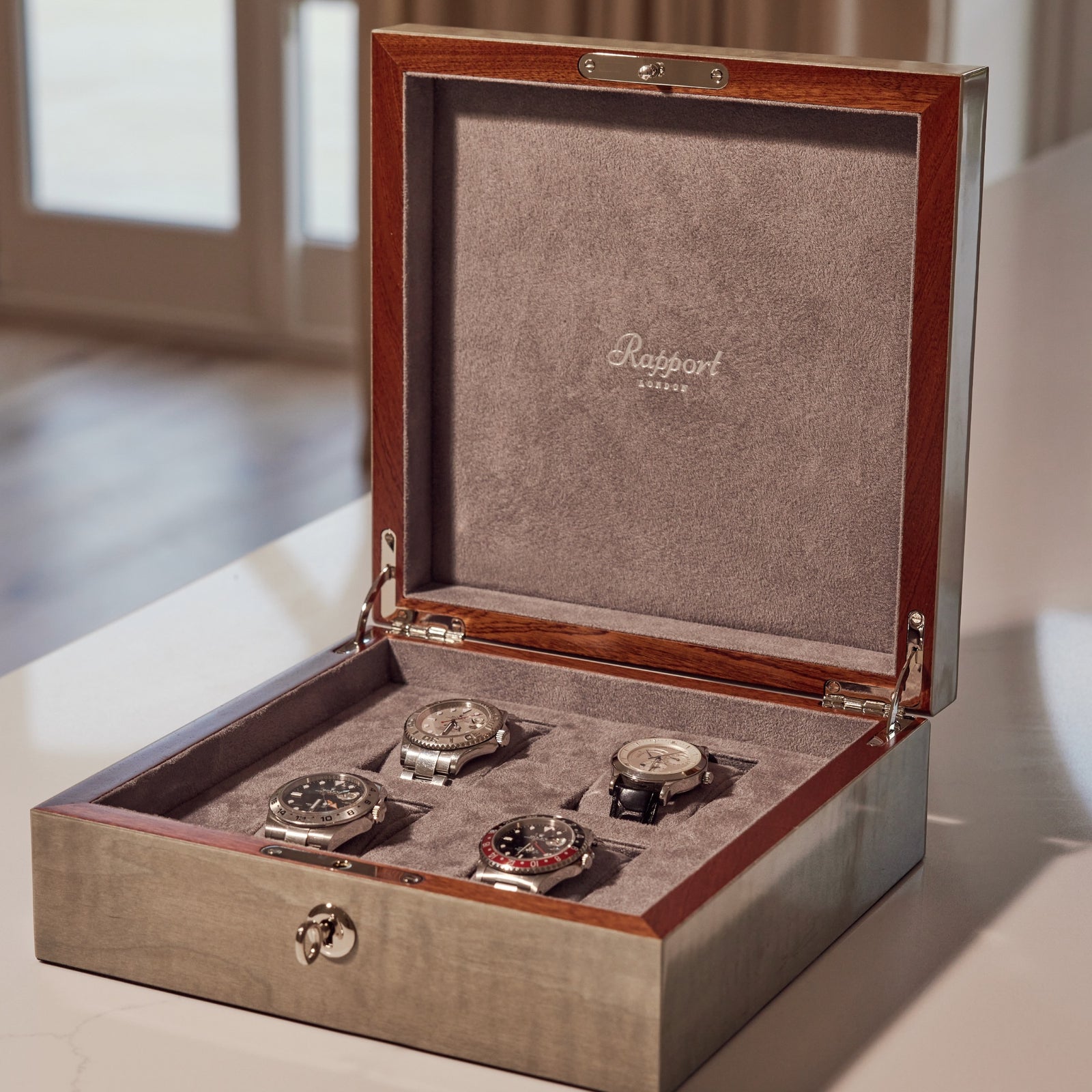 4 Piece Watch Boxes | Luxurious Leather 4 Watch Boxes & Cases