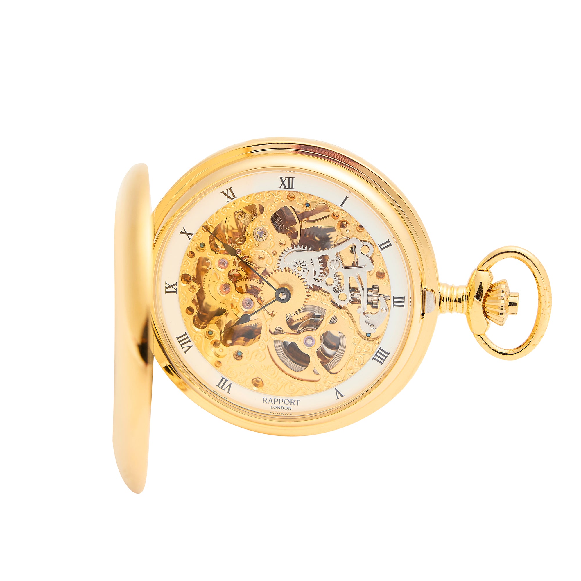 Double Hunter Pocket Watch Gold Plated | Luxury Pocket Watch | Rapport ...